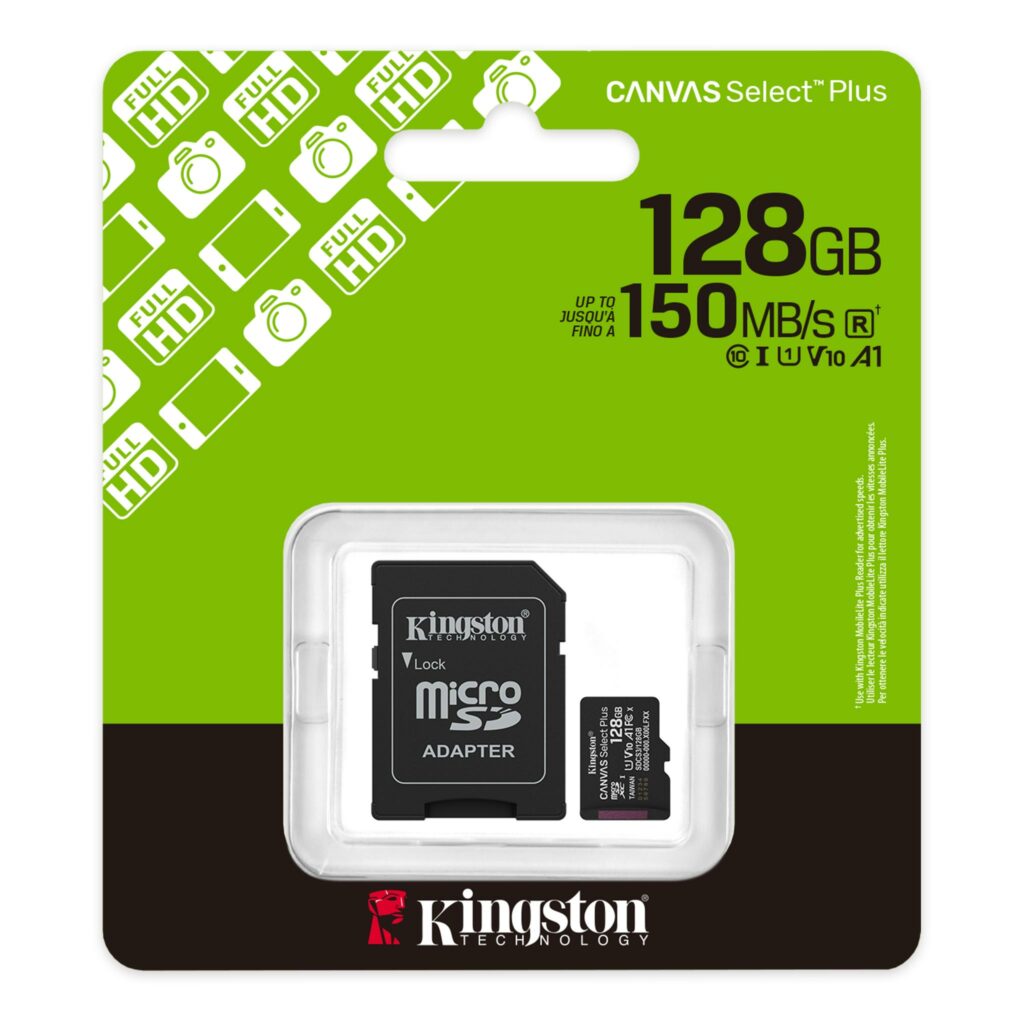 MicroSD KINGSTON 128GB c/Adap Gen3 150MB/s Canvas S Plus CL1 – Wallnet